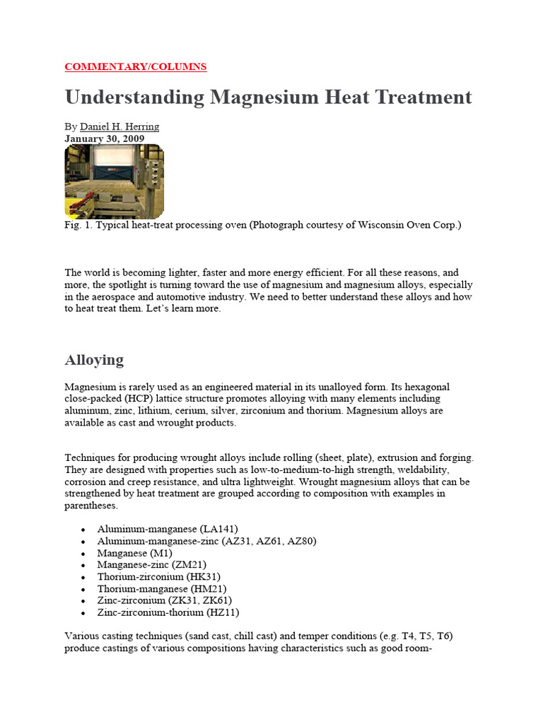 5 - Magnesium Heat Treatment | PDF | Heat Treating | Alloy