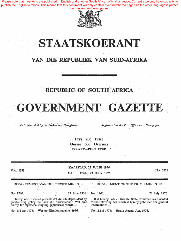 Act 112 1976 | PDF | Expense | Acquittal