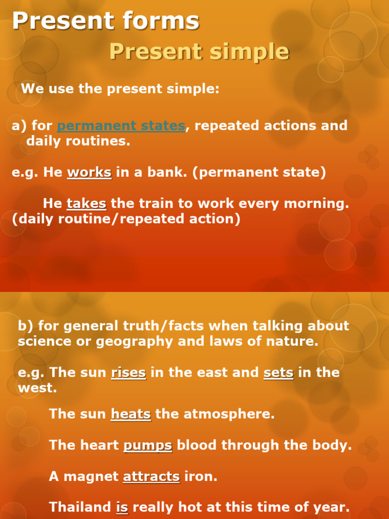 Present Forms 1 | PDF | English Language | Languages