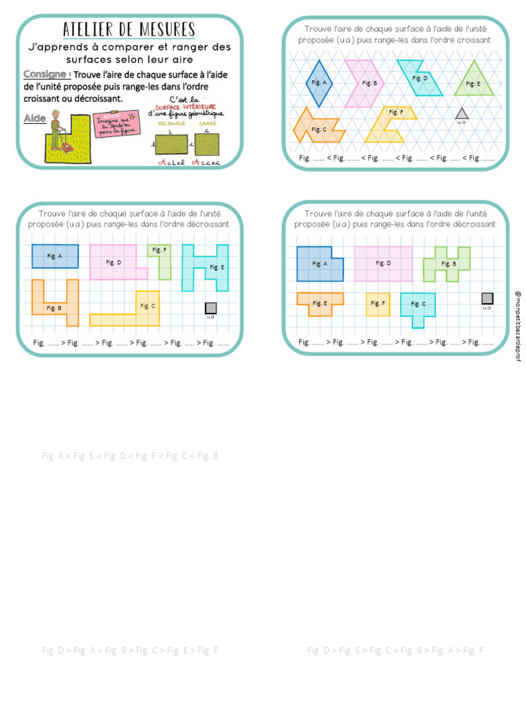 Comparaison des aires pour CM1 | PDF | Longueur | Astronomie