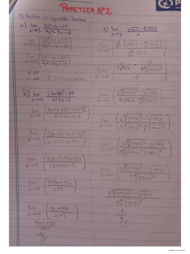 Práctica #2 Calculo 1 | PDF