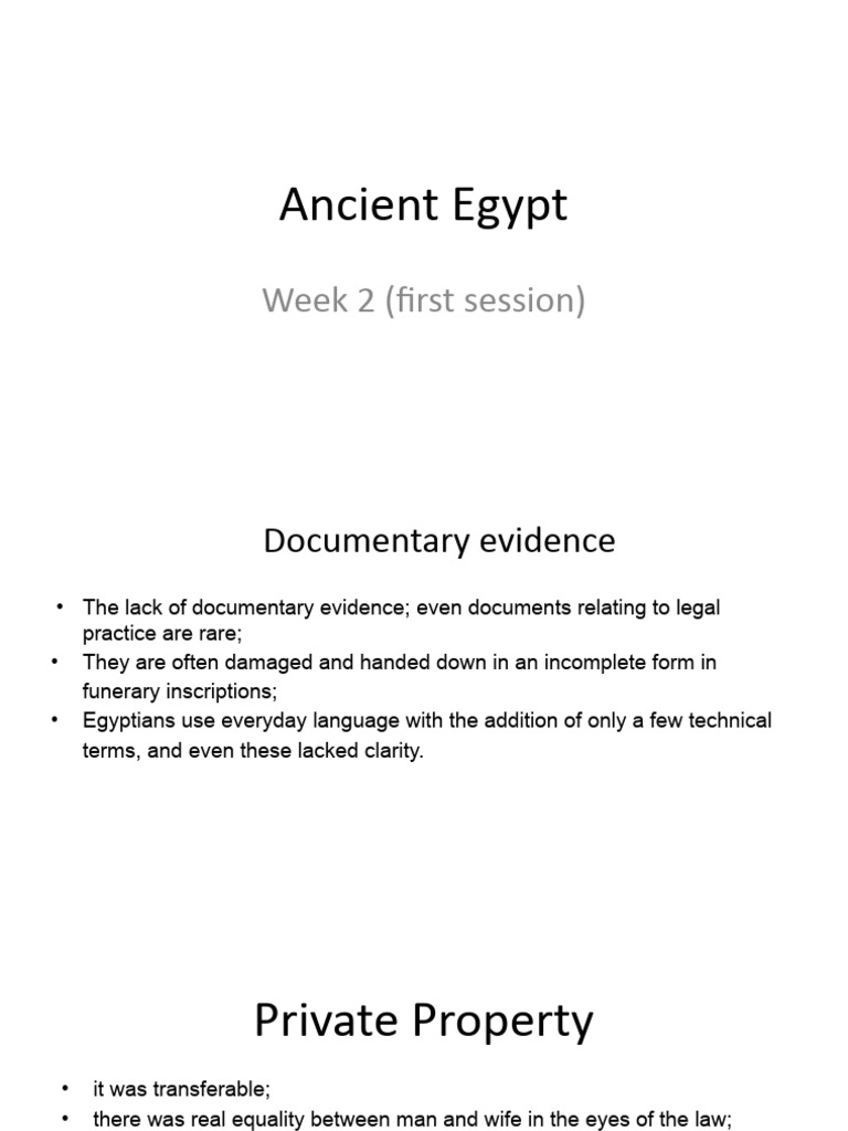 Week 2.1 Ancient Egypt | PDF | Ancient Egypt | Private Law