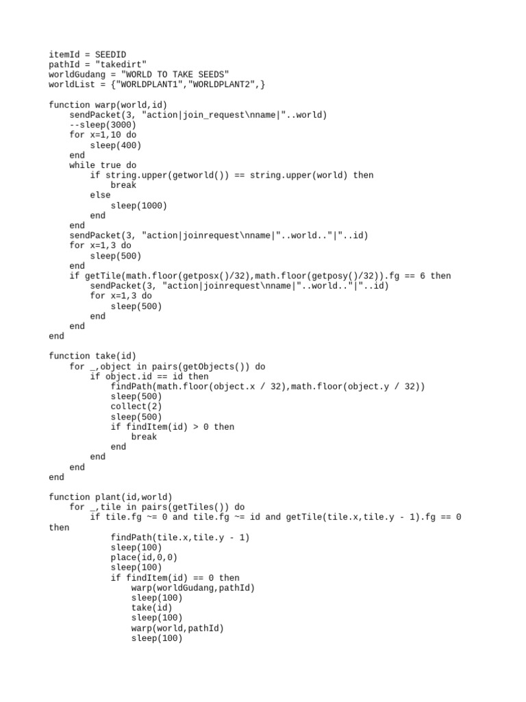 Autoplant Nextworld - Lua | PDF | Computers | Technology & Engineering