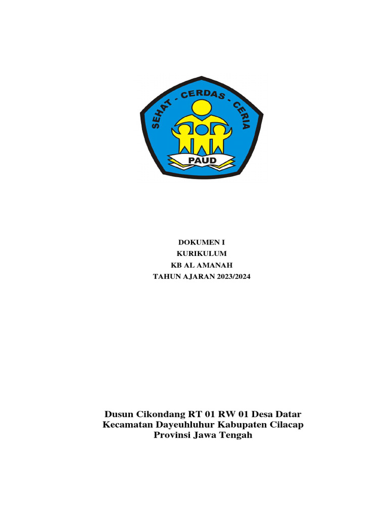 Kurikulum PAUD KB Al Amanah 2023/2024 | PDF