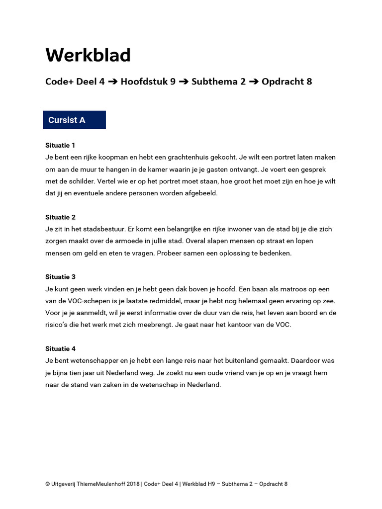 Code4 Werkblad h9 Subthema2 Opdracht 8 | PDF