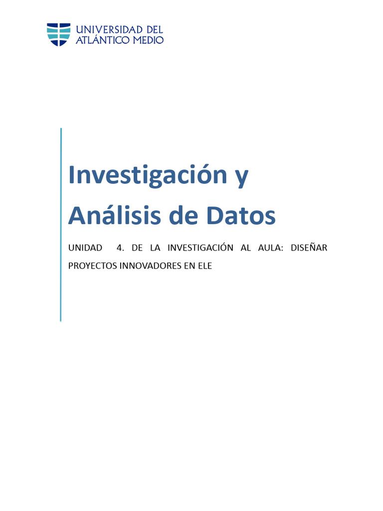 UD 4 - Investigación y Análisis de Datos | PDF | Enseñando | Aprendizaje