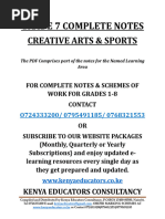Grade 8 Creative Arts & Sports | PDF | Learning | Creativity