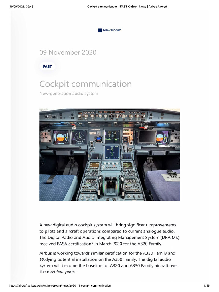 Airbus New Radio Management Panel (RMP) | PDF