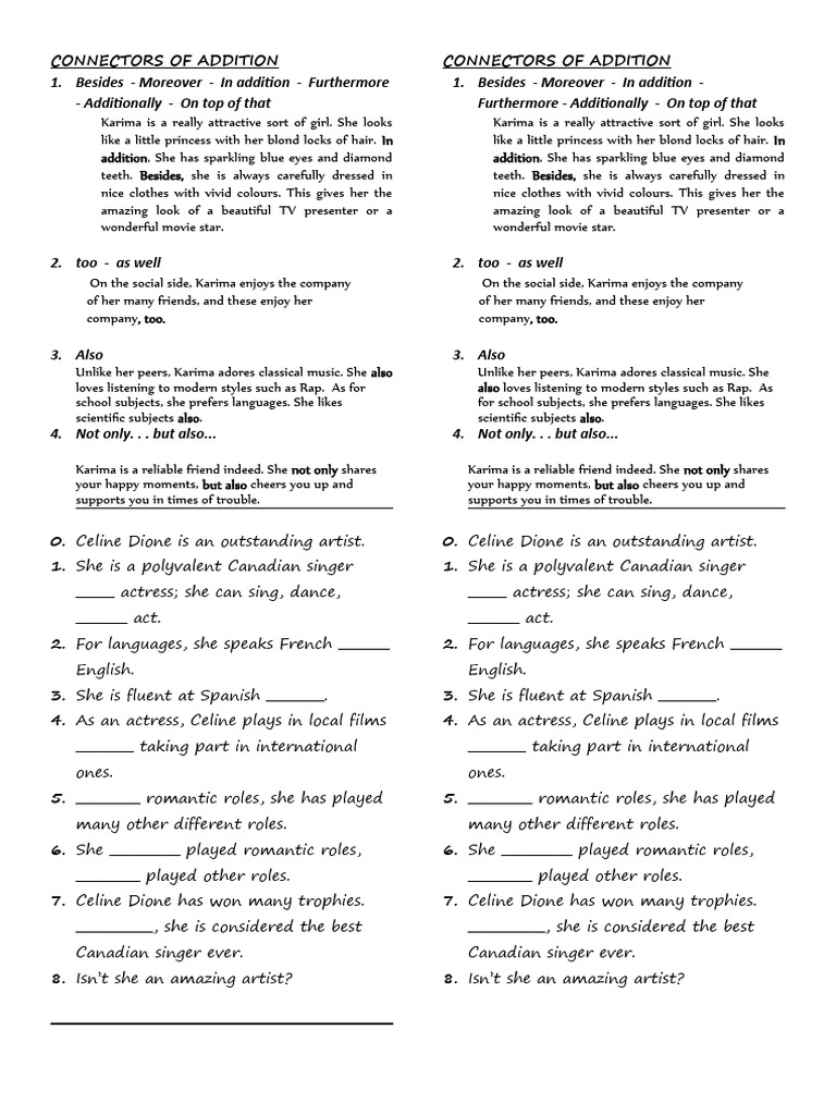 Addition Grammar Drills - 104353 | PDF | Language Arts & Discipline