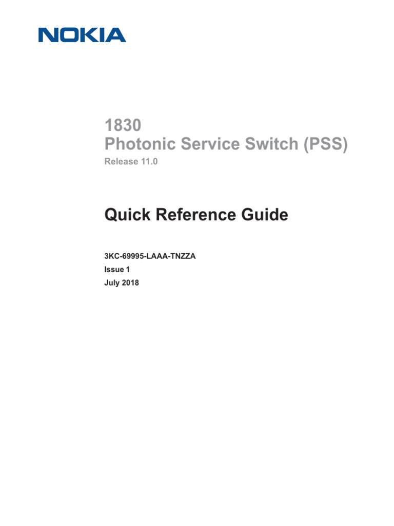 Nokia 1830 PSS Release 11.0 Guide | PDF | Computing
