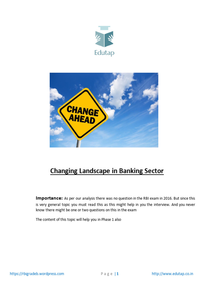 3.changing Landscape in Banking Sector | PDF | Debit Card | Banks