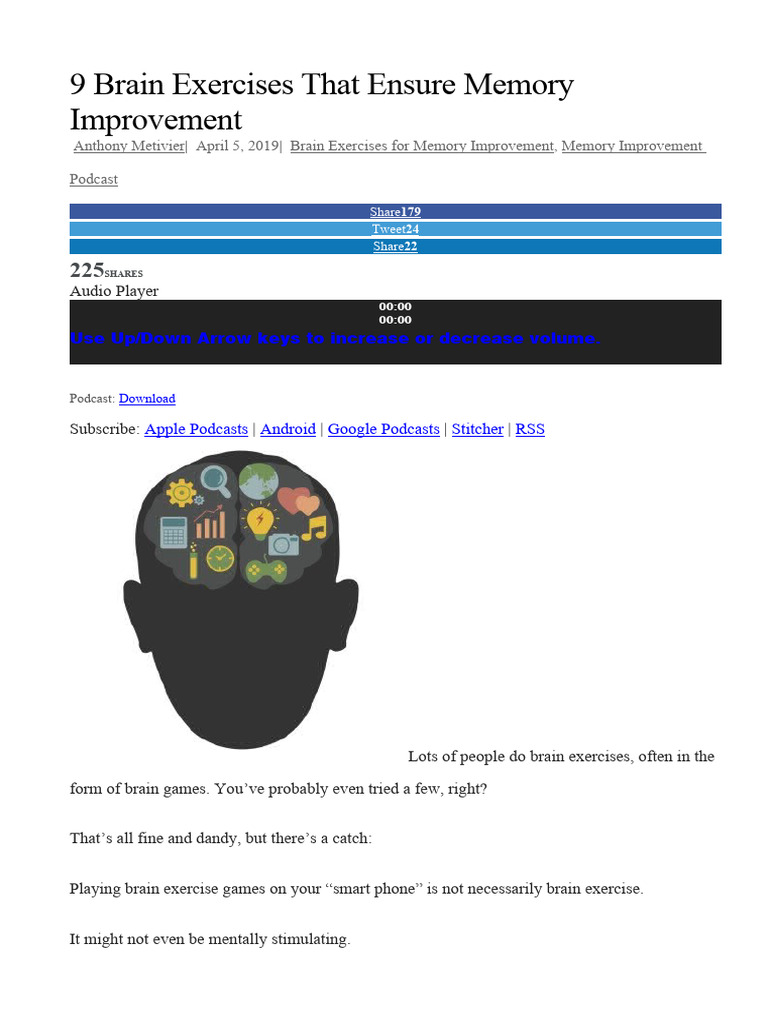 9 Brain Exercises That Ensure Memory Improvement | PDF | Memory | Mind