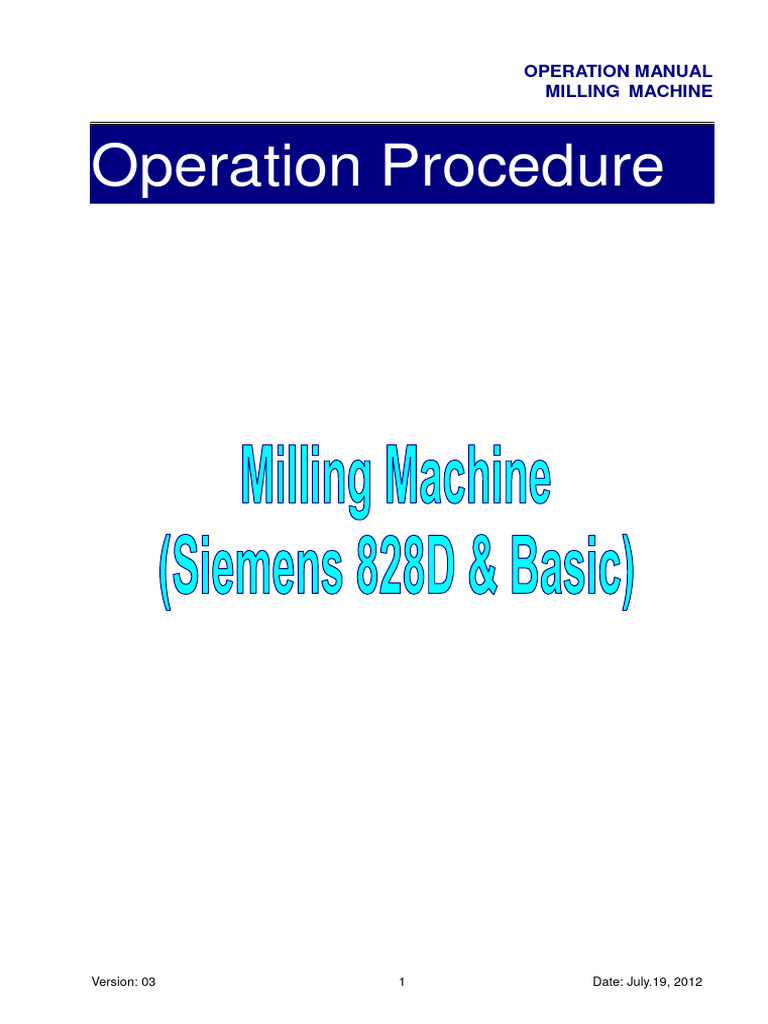 Milling Machine Operation Manual | PDF | Switch | Machines