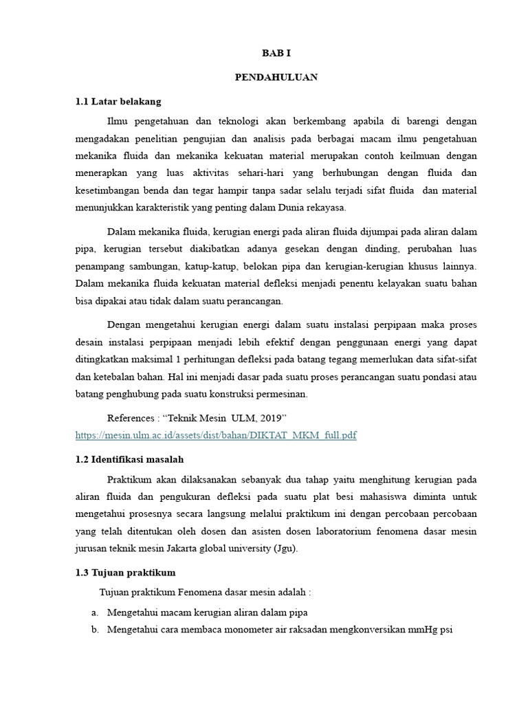 Revisi Arif Nur Ilham Mesin Aliran Fluida Fenomena Dsar | PDF