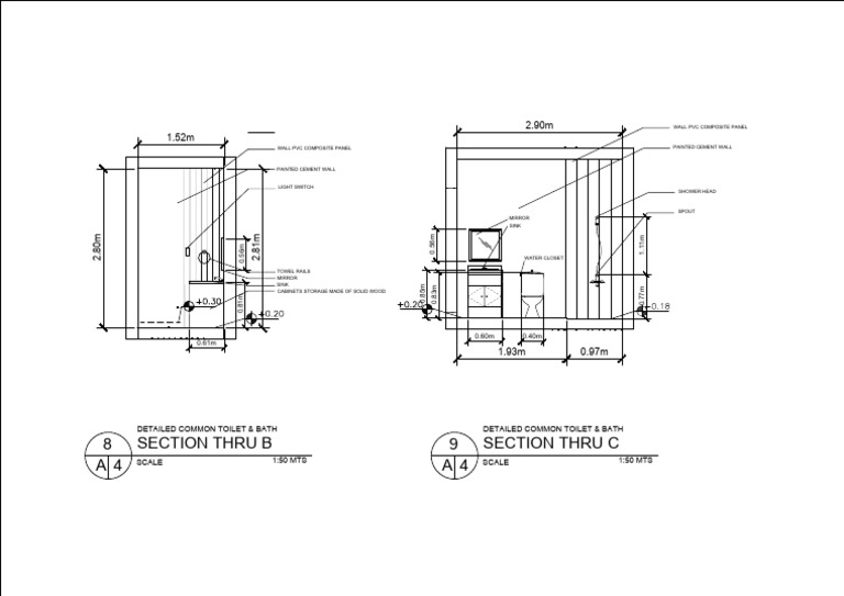 Section Thru B A 8 4 Section Thru C A 9 4: Wall PVC Composite Panel ...