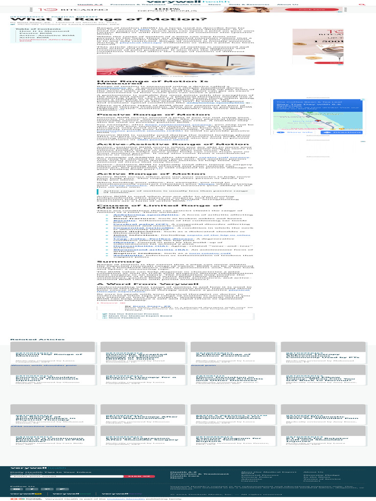Range of Motion Active, Passive, and Problems | PDF | Physical Therapy ...