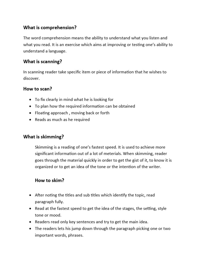 What is Comprehension | Download Free PDF | Reading Comprehension ...