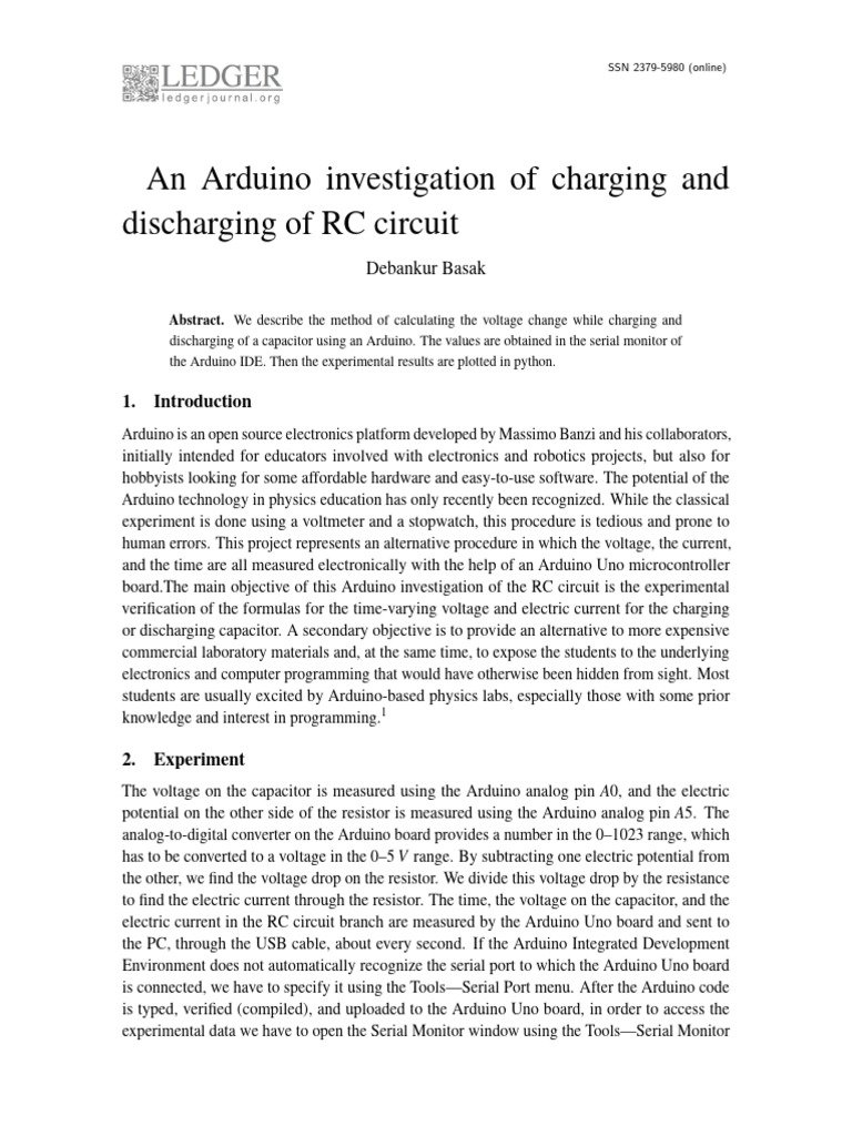 An Arduino Investigation of Charging And | Download Free PDF | Arduino ...