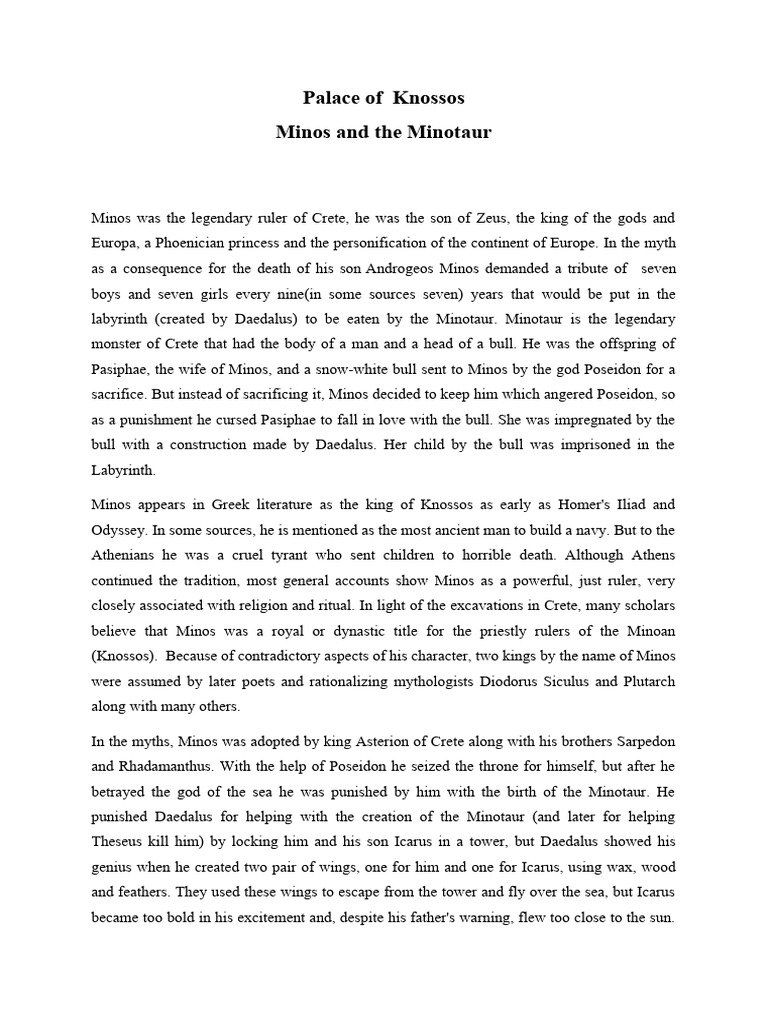 English Essay | PDF | Minotaur | Theseus