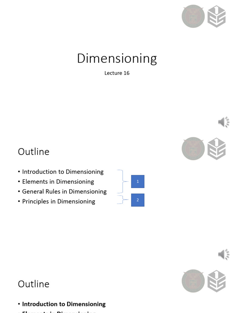 Dimensioning Lecture | PDF | Line (Geometry) | Area