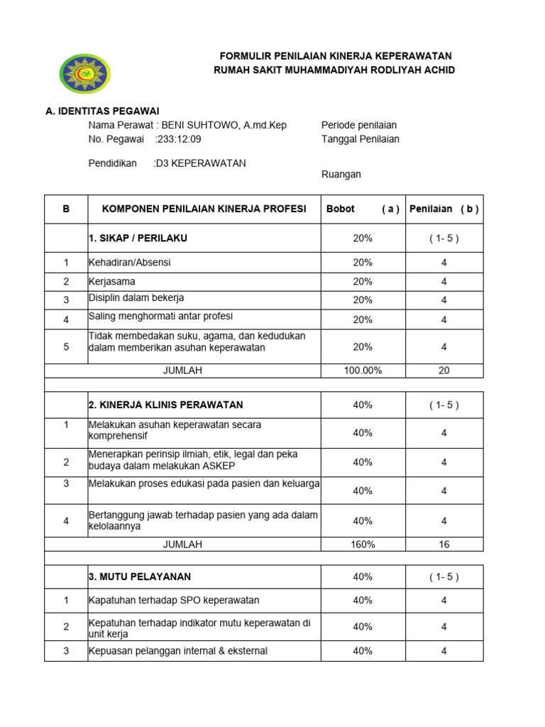 Form Penilaian | PDF