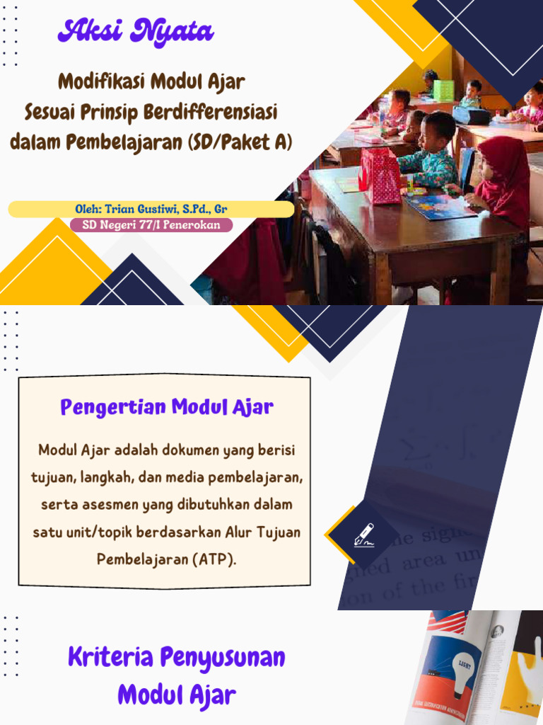 AKSI NYATA Modifikasi Modul Ajar Sesuai Prinsip Berdiferensiasi - Compressed | PDF