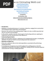 Estimation of Welding Cost | PDF | Welding | Construction