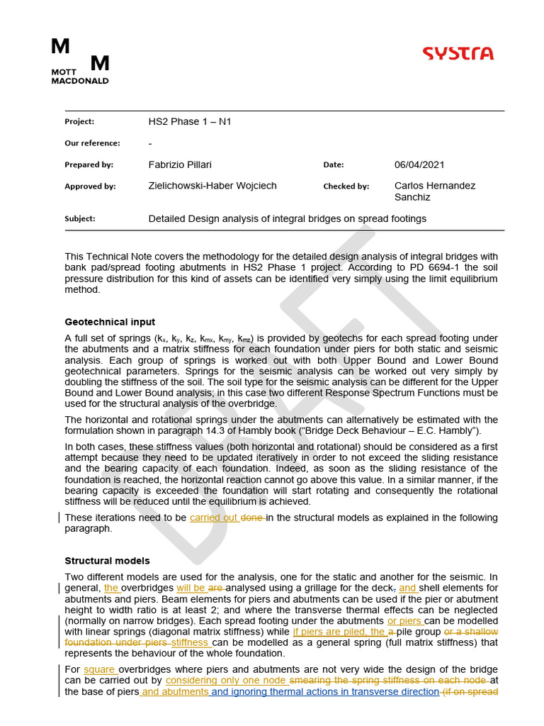 Technical Note - Detailed Design analysis of integral bridges on spread ...