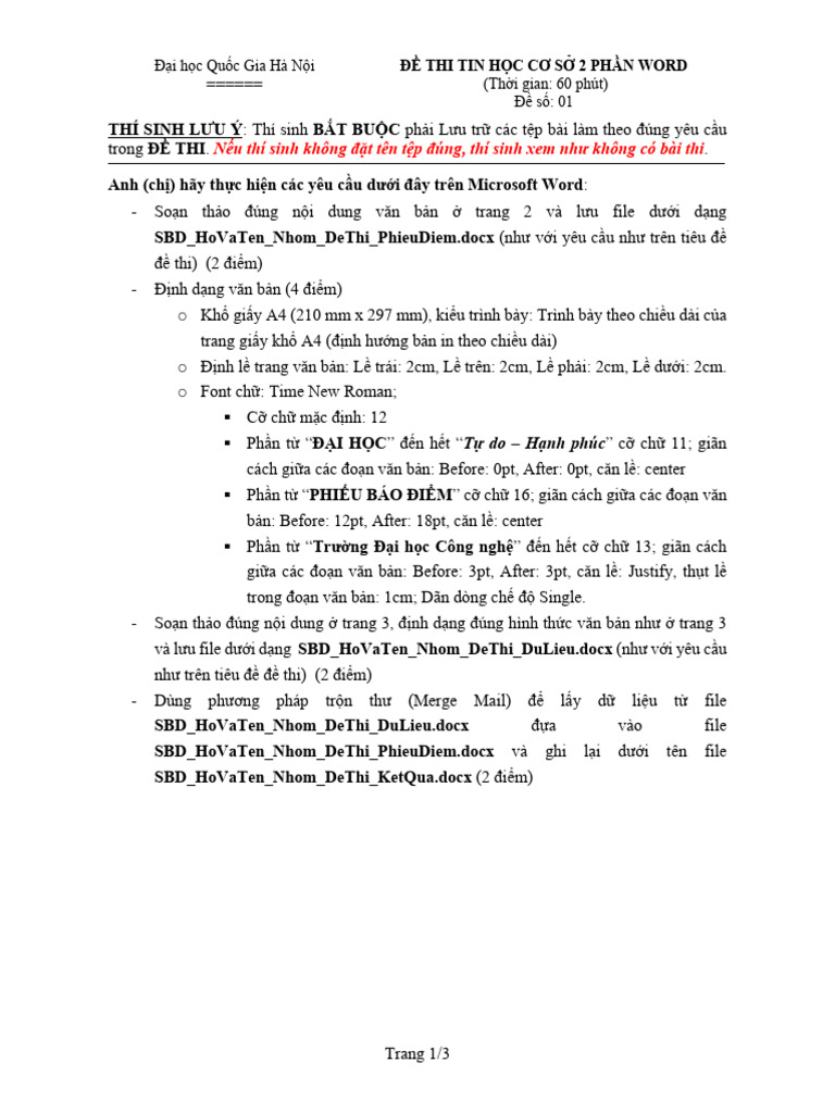 De Thi Giua Ky - Word - 2019 - 01 | PDF