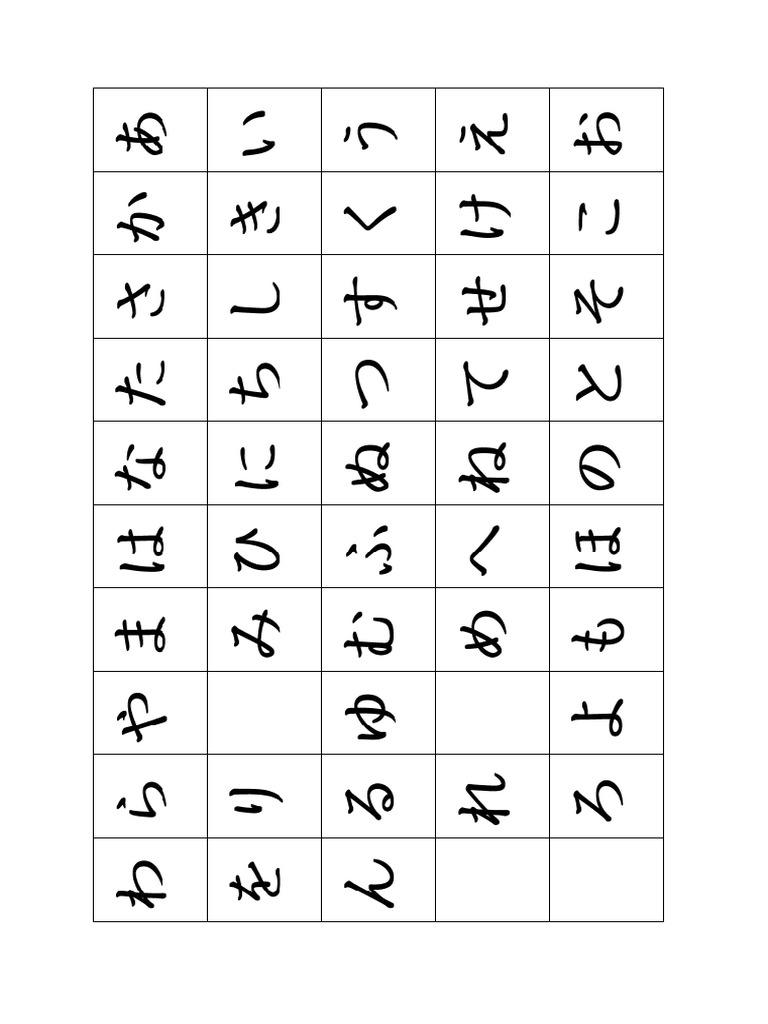 Hiragana Card Make Your Own | PDF