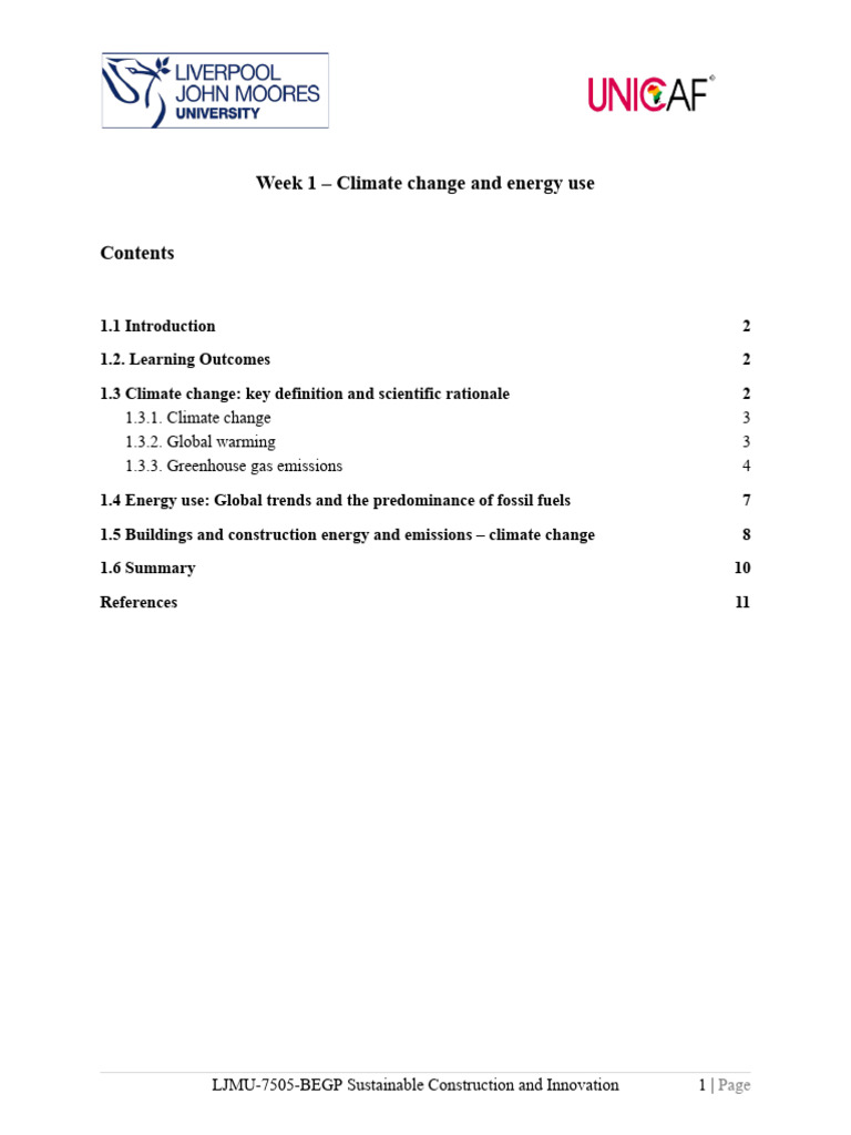 LJMU-7505-BEGP - Week 1 - Topic Overview | PDF | Greenhouse Gas ...