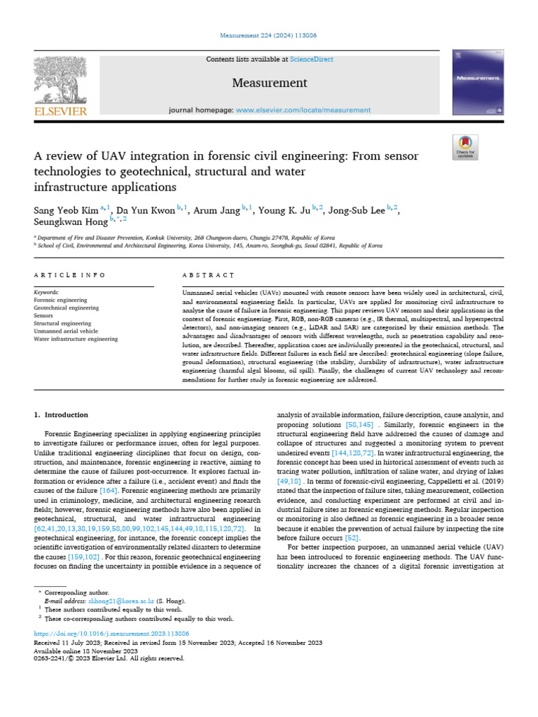 A Review of UAV Integration in Forensic Civil Engineering From Sensor ...