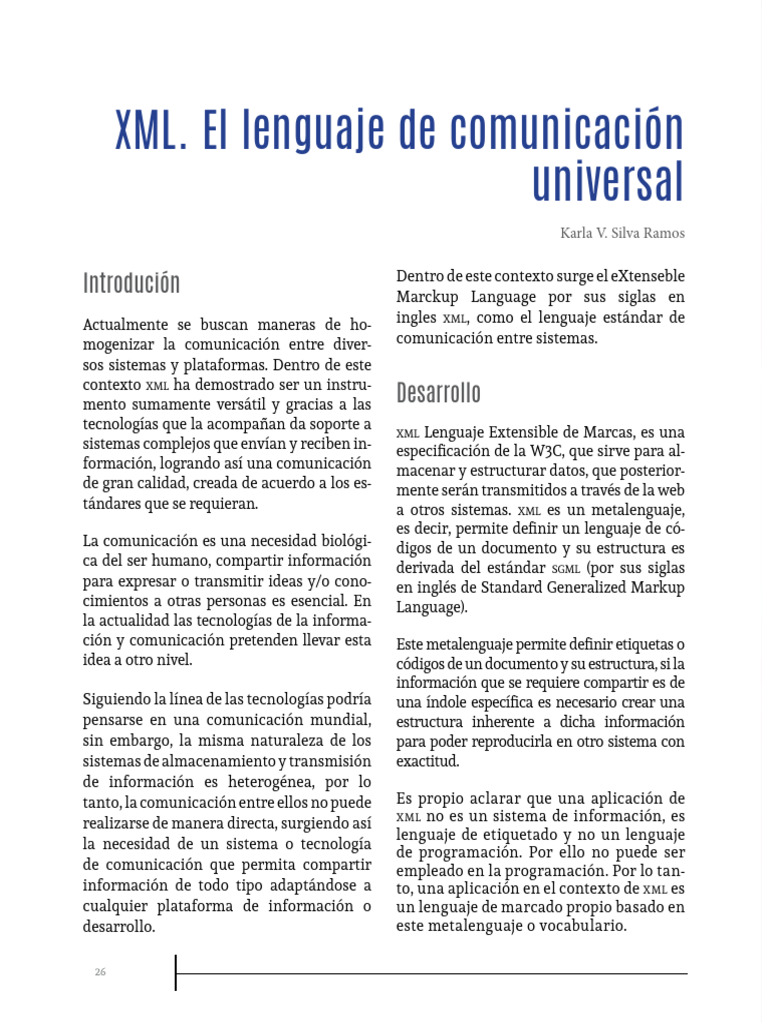 XML +el+lenguaje+de+comunicación+universal | PDF | Xml | Lenguaje de ...