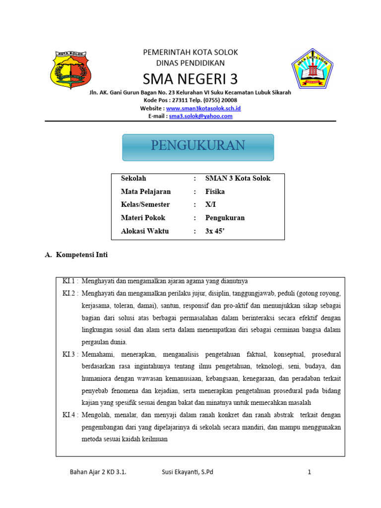 Bahan Ajar2 KD3.1 | PDF