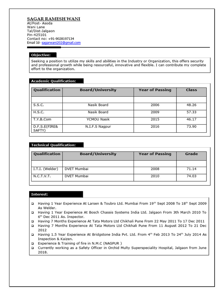 Sagar Wani Nasik | PDF | Safety