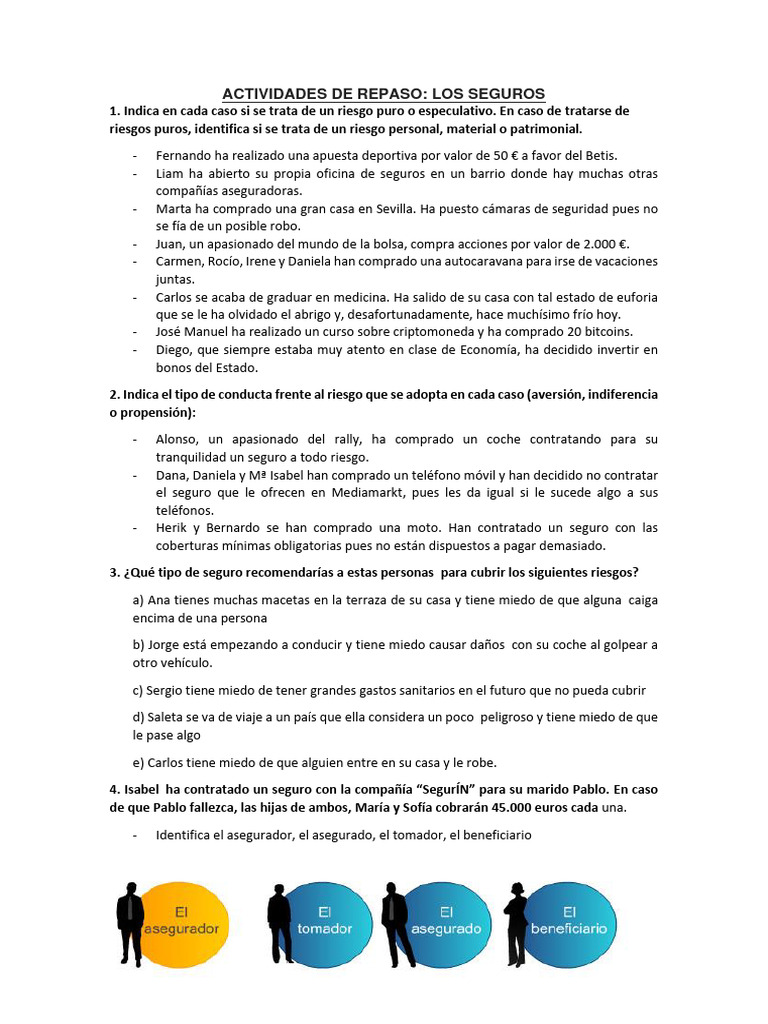 Actividades Seguros | PDF | Seguro