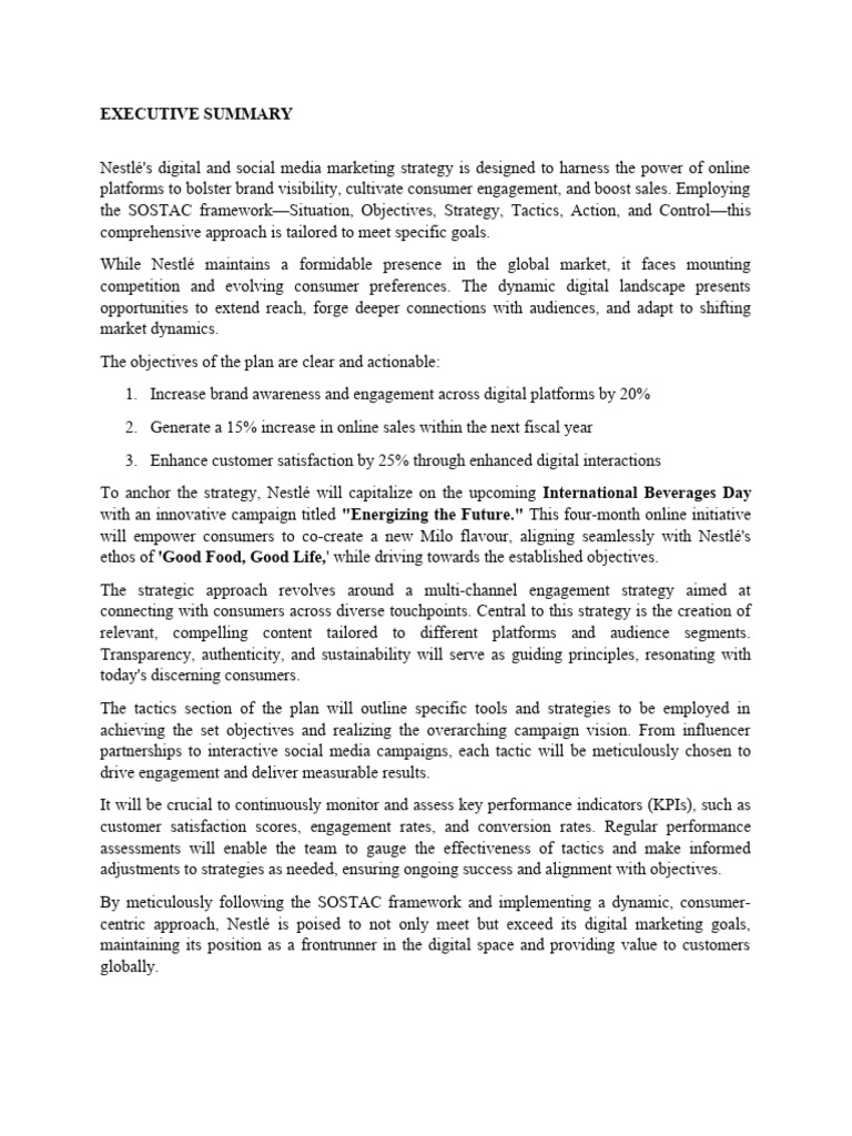Executive Summary | PDF | Digital Marketing | Market Segmentation