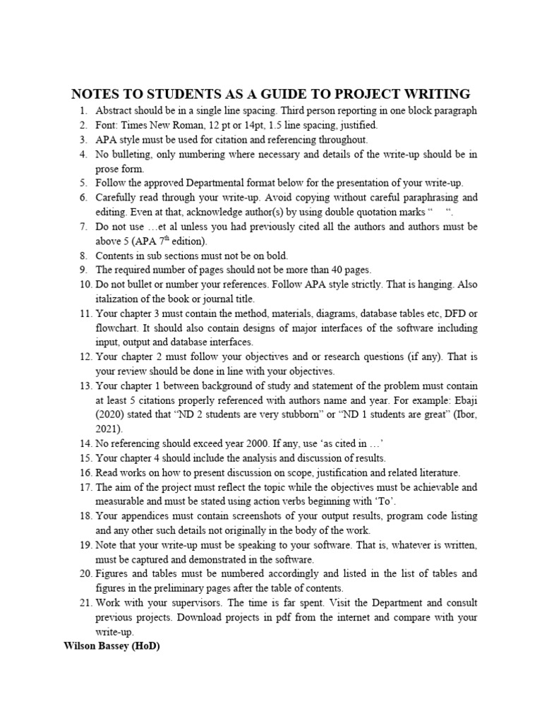 Project Writing Guide | PDF | Apa Style | Citation