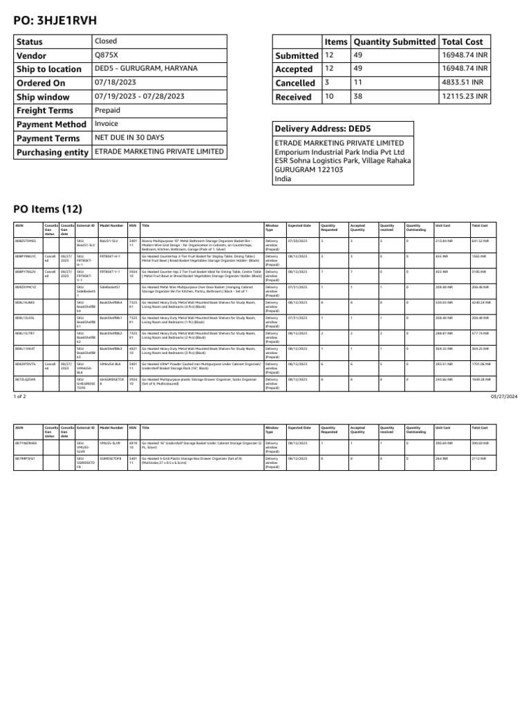 Order Reconciliation | PDF | Room | Interior Design