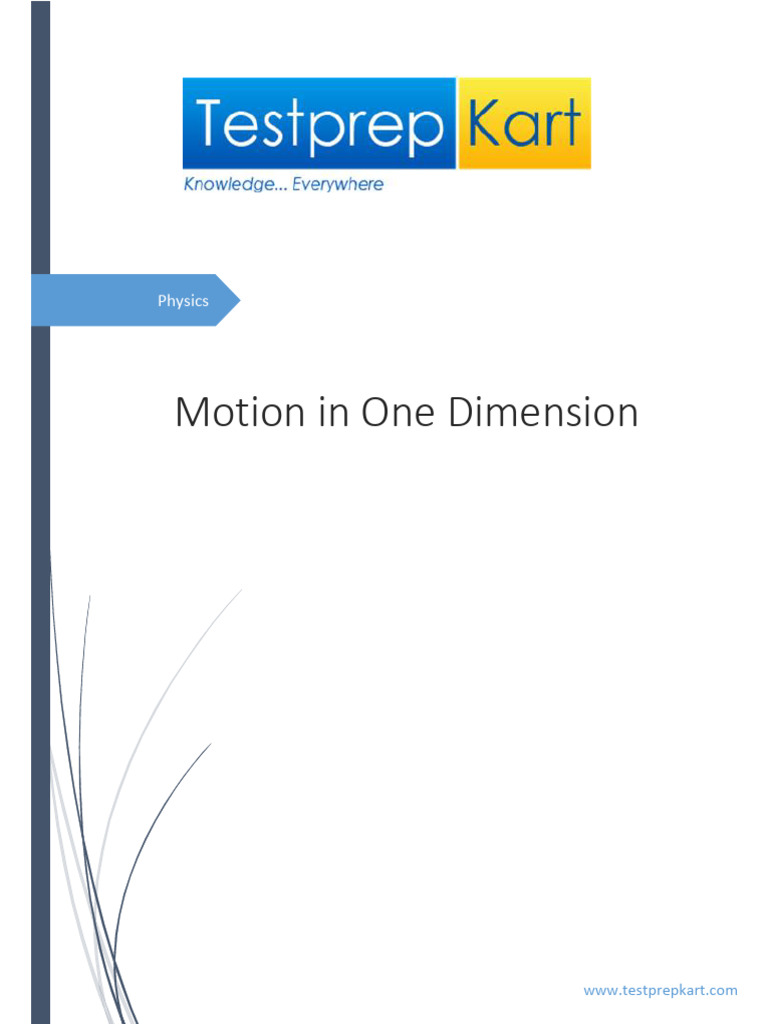 02 - Physics - Motion in One Dimension | PDF | Acceleration | Velocity