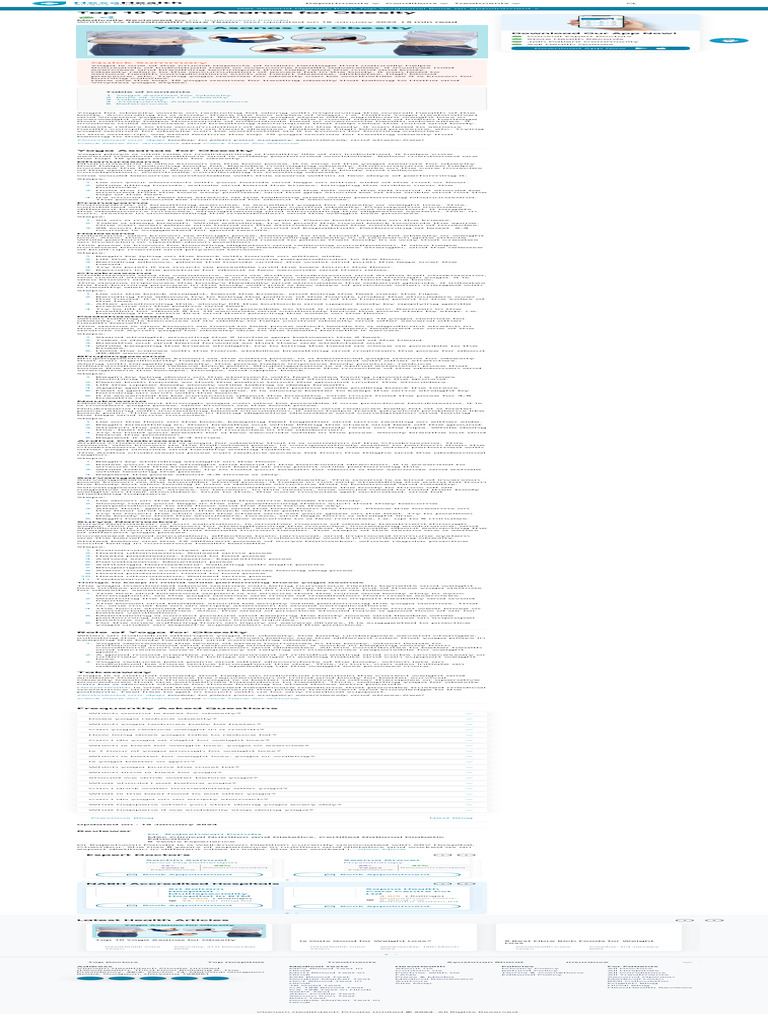 Top 10 Yoga Asanas For Obesity | PDF | Asana | Yoga