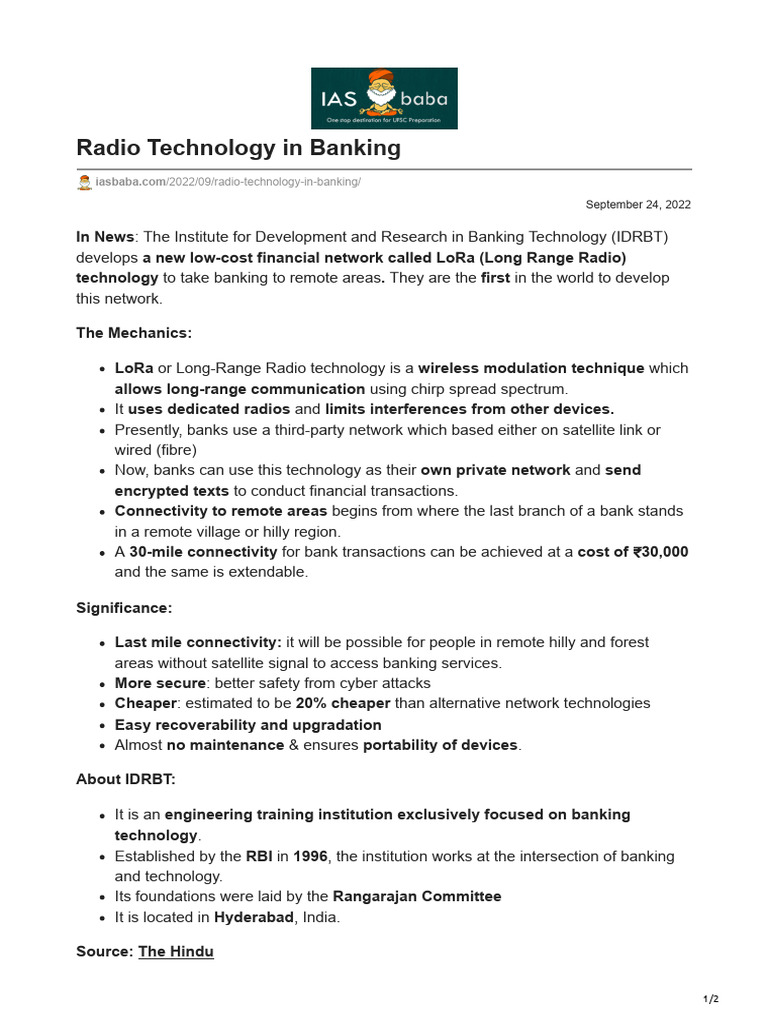 iasbaba.com-Radio Technology in Banking | Download Free PDF | Radio ...
