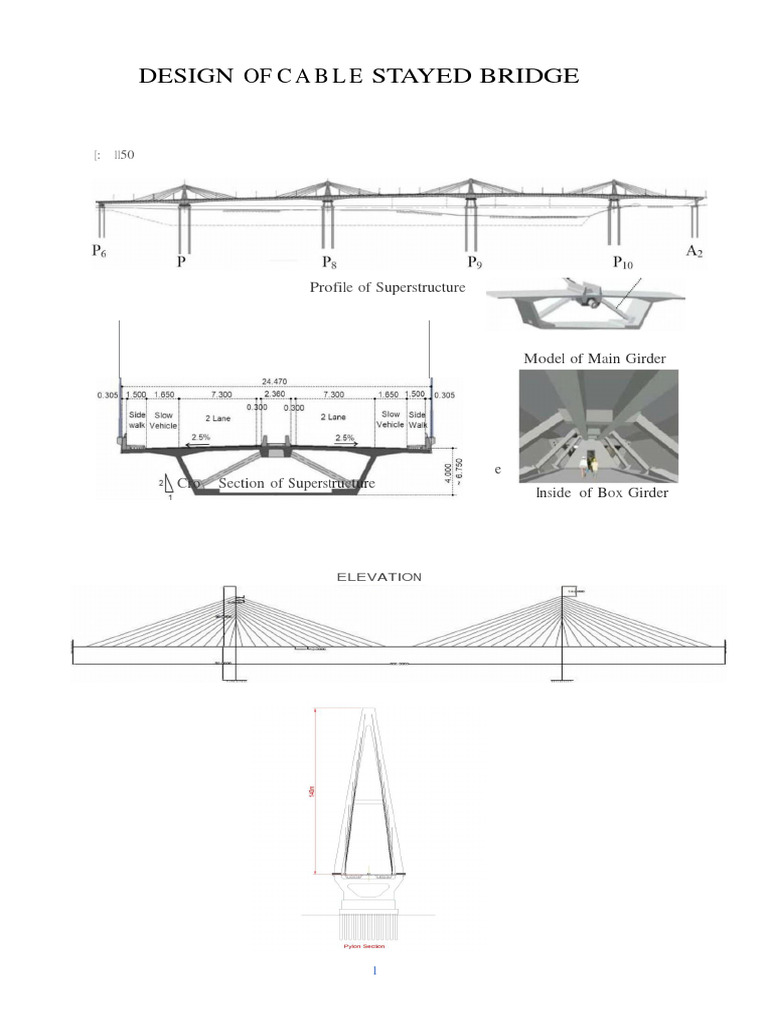 Cable Stayed Bridge Design Guide | PDF | Bending | Bridge