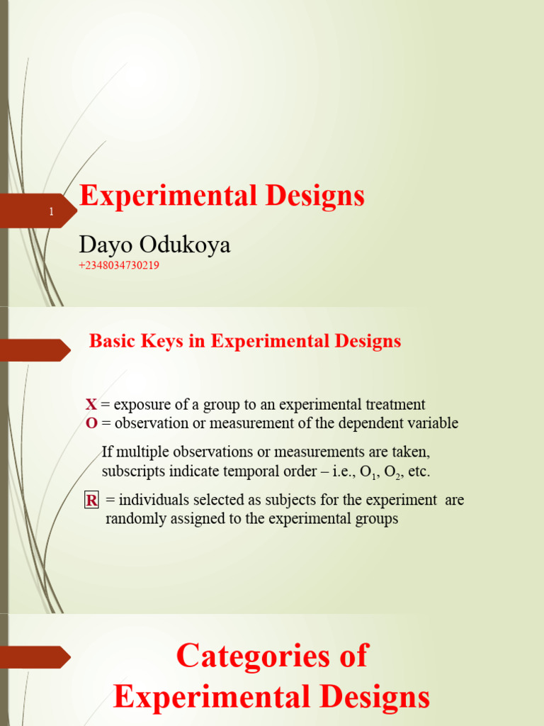 Experimental Designs | Download Free PDF | Experiment | Dependent And Independent Variables