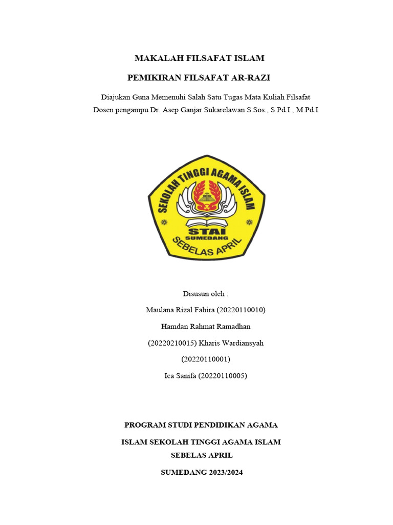 Pemikiran Filsafat Ar-Razi dalam Islam | PDF