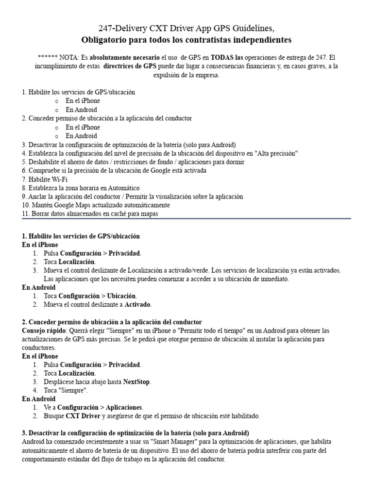 CXT Driver Guide ESP | PDF | Android (sistema operativo) | Google Play