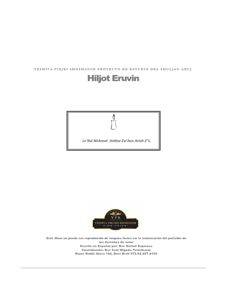 Shiur 5 - Eruvin - 345.12-13 - Los Cuatro Dominios de Shabat | PDF ...