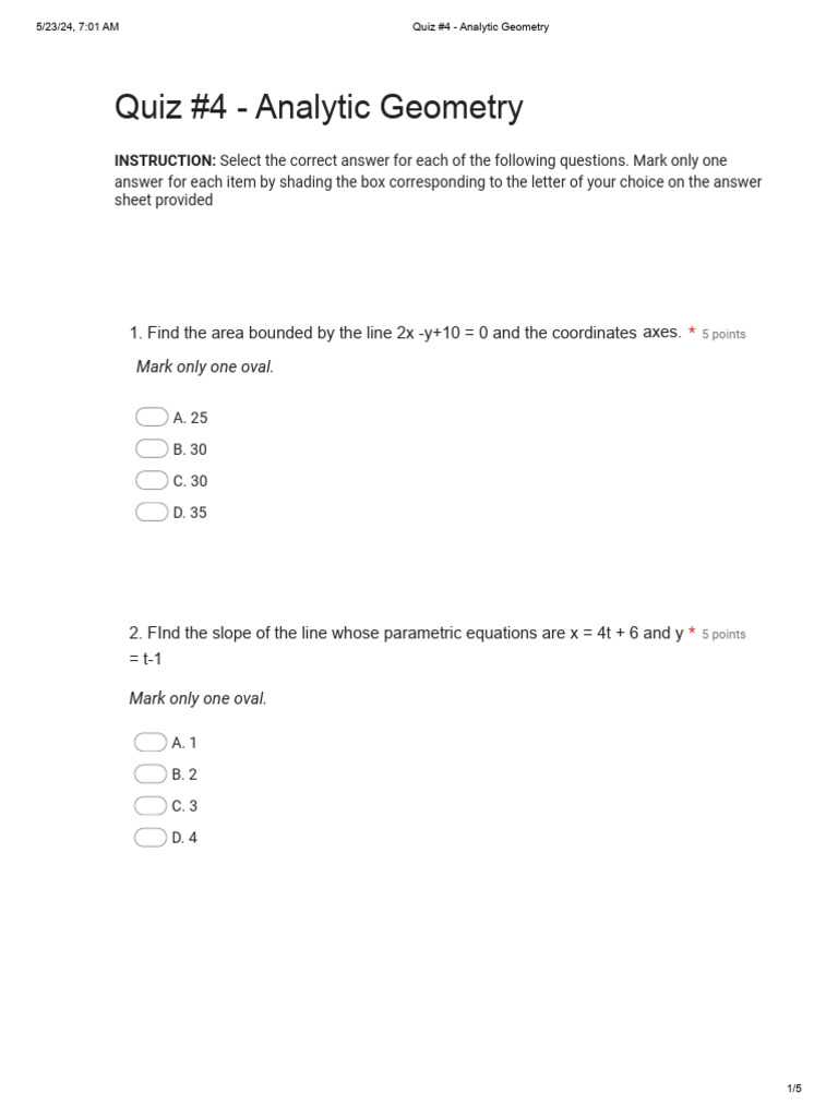 Quiz #4 MSTE Solution | PDF | Ellipse | Apsis