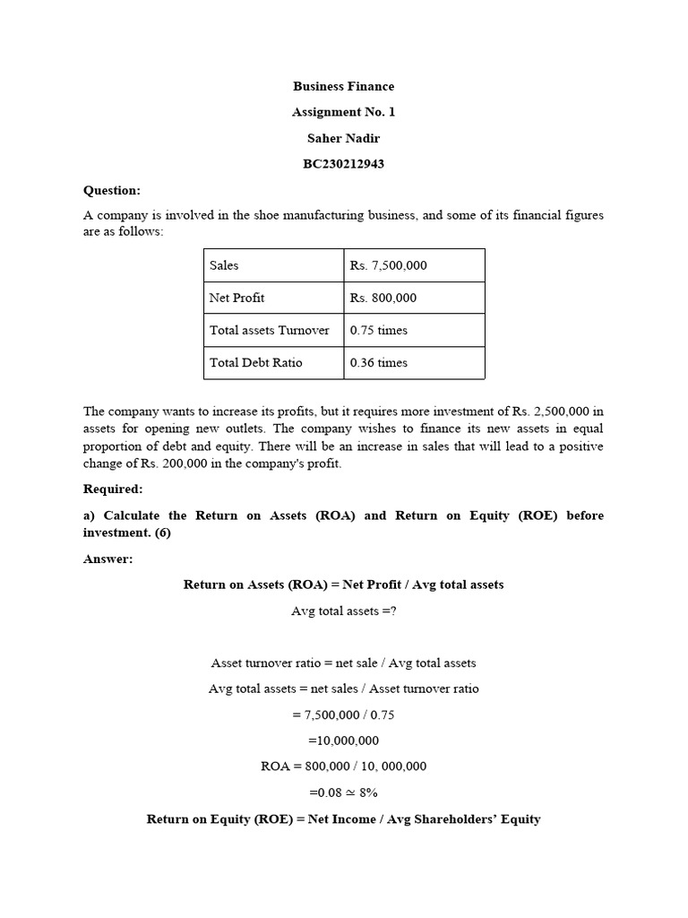 Business Finance | PDF | Equity (Finance) | Return On Equity