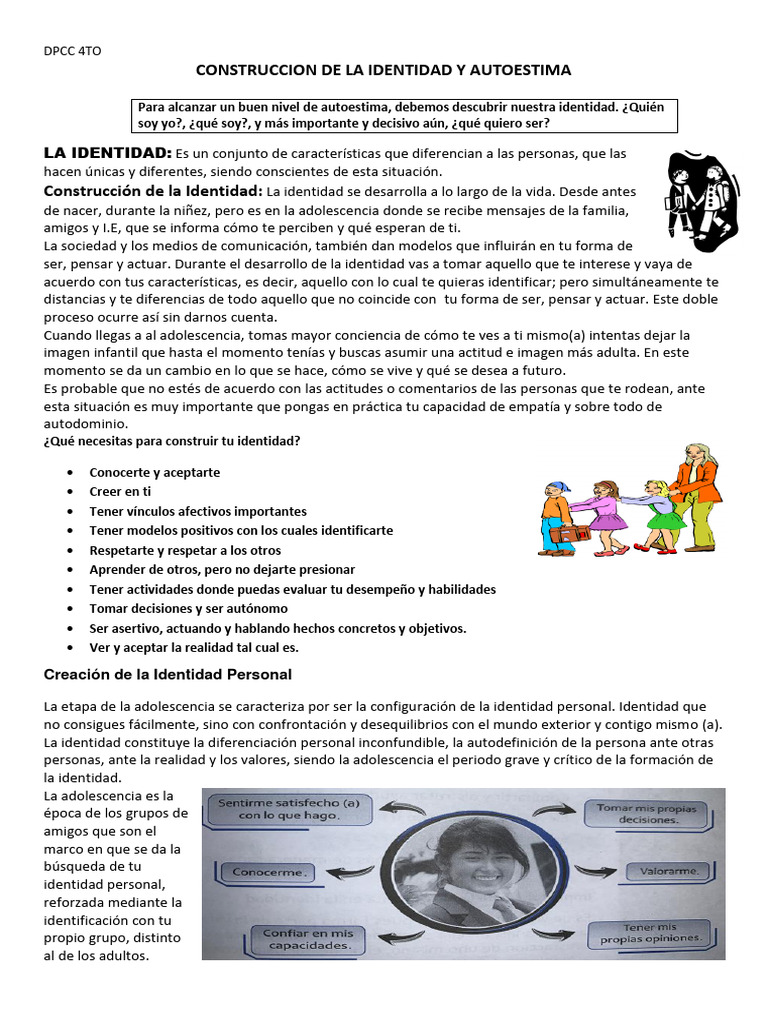 Tema 5 CONSTRUCCION DE LA IDENTIDAD Y AUTOESTIMA | Descargar gratis PDF ...